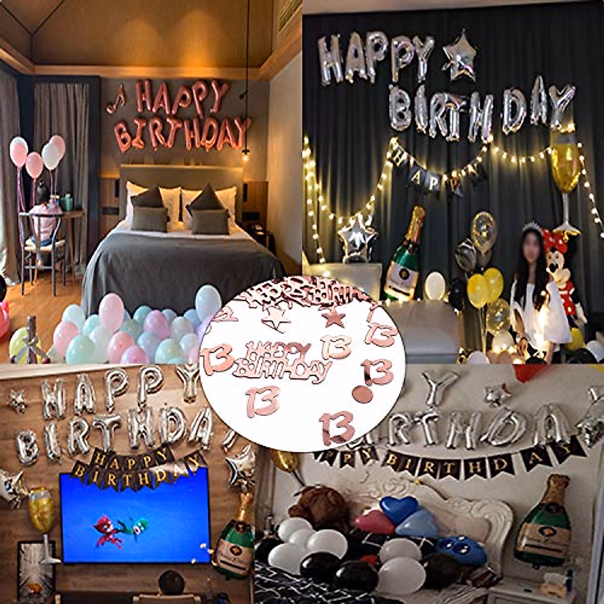 YouU Happy Birthday Party Table Confetti - Twinkle Stars Foil Metallic Sequins Confetti and Special Events Table Scatters Decorations Confetti Decorations about 700pcs（Rose gold） (80 years old)