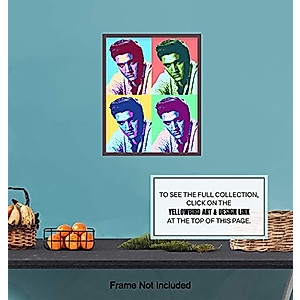 Elvis Poster - 8x10 Andy Warhol Pop Art Modern Wall Decor - Decoration for Bedroom, Living Room, Office - Cool Gift for Country Music, Nashville, Graceland Fans - UNFRAMED Print