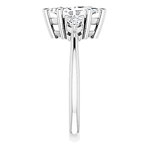 JEWELERYIUM 1.0 CT Marquise Colorless Moissanite Engagement Ring, Wedding Bridal Ring Set, Eternity Sterling Silver Solid Diamond Solitaire 6-Prong Anniversary Promise Ring for Her (6)