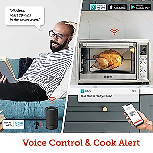 COSORI Air Fryer Toaster Oven, 12-in-1 Convection Ovens with Rotisserie & Dehydrator, Stainless Steel, 6-Slice Toast, 100 Recipes & 6 Accessories Included, Work with Alexa, CS130-AO