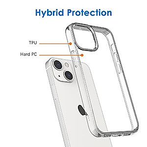 JETech Case for iPhone 13 Mini 5.4-Inch, Non-Yellowing Shockproof Phone Bumper Cover, Anti-Scratch Clear Back (Clear)