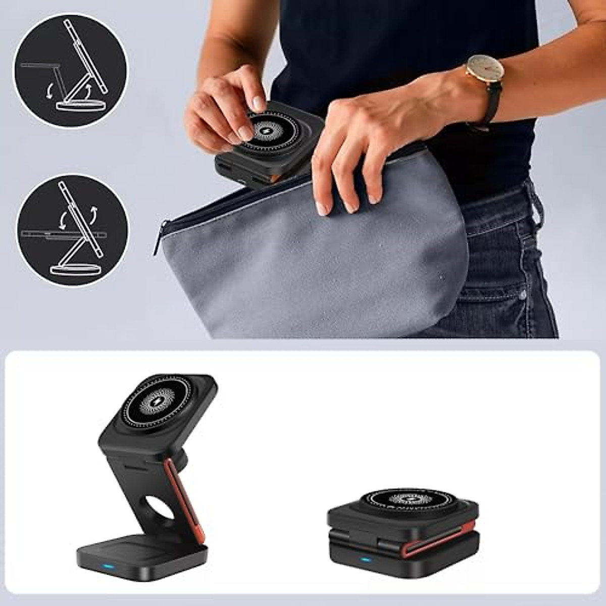 BUBEYYIE Fast Wireless Charger 10W Charging Stand Compatible with iPhone 14 13 12 11 Pro XR XS X 8 Plus Samsung Galaxy S22 S21 20 S10 Note 20 10 Google LG and Other Cell Phones (Black)