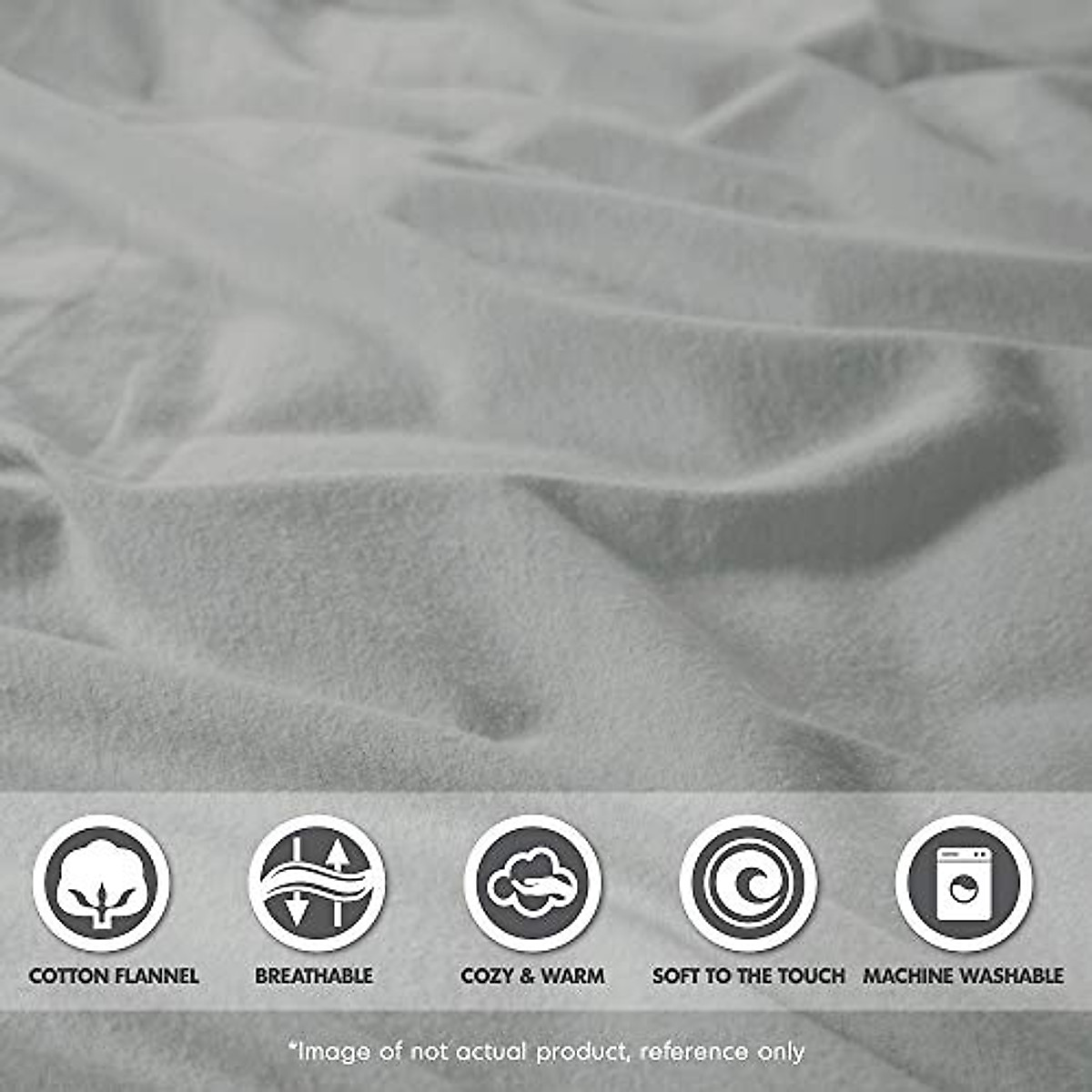 Woolrich Flannel 100% Cotton Sheet Set Warm Soft Bed Sheets with 14" Elastic Pocket, Cabin Lifestyle, Cold Season Cozy Bedding Set, Matching Pillow Case, Queen, Grey Plaid, 4 Piece