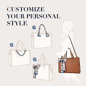 Missnine Laptop Tote Bag for Women 15.6 Inch Leather Work Bags Teacher Computer Purse Briefcase Handbag for Office, Travel