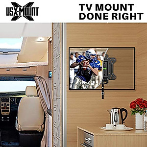 USX MOUNT Full Motion TV Wall Mount for Most 10-26 Inch LED, Flat Screen TVs Lockable RV Mount on Motor Home Camper Truck Marine Boat Trailer TV Mount up to 33 lbs VESA 100x100mm Easy One Step Lock