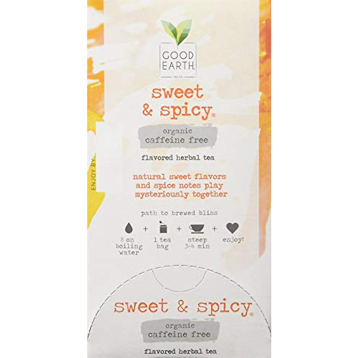 Organic Sweet & Spicy Herbal Caffeine Free Good Earth Teas 18 Tea Bag