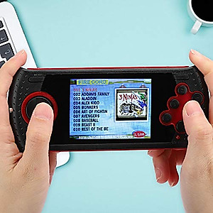 Socobeta 100 in 1 Game Controller 1GB Memory Gamepad Handheld with 2.8 Inches Color Screen(red)