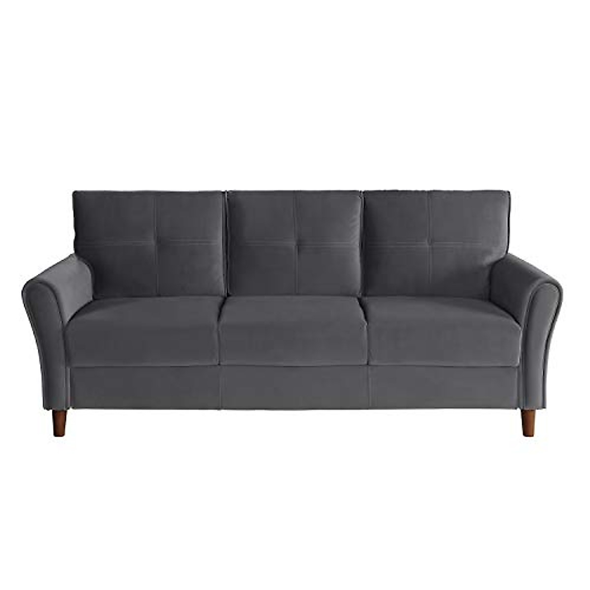 Lexicon Morgan 80" W Velvet Living Room Sofa Couch, Gray
