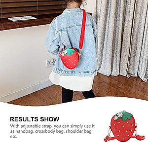 Amosfun Strawberry Shape Shoulder Mini Bag Novelty Cute Handbag Clutch Fruit Shaped Wallet Strawberry Coin Purse Crossbody Bag for Women Girl