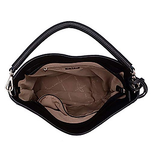 DAVIDJONES Faux Leather Hobo Purse and Wallet set for women Mini Quited Cute Crossbody Bags