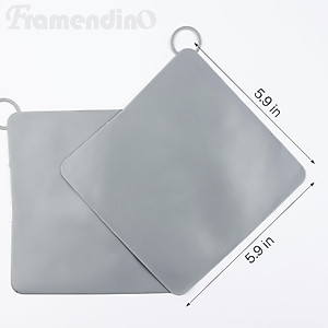 Framendino, 6 Pack Silicone Drain Cover Floor Drain Cover Mat Shower Drain Stopper for Bathtub Kitchen Laundry Grey 5.9 x 5.9 in