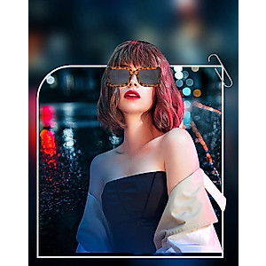 NLEYANB 6 Packs Wholesale Y2K Oversized B Rectangle Square Sunglasses Bulk for Women Men UV400