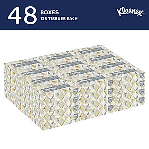 Kleenex® Professional Facial Tissue for Business (21606), Flat Tissue Boxes, 48 Boxes / Case, 125 Tissues / Box, 6,000 Tissues / Case