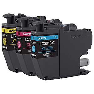 Brother Printer Genuine LC30133PKS 3-Pack High Yield Color Ink Cartridges, Page Yield Up to 400 Pages/Cartridge, Includes Cyan, Magenta and Yellow, LC3013