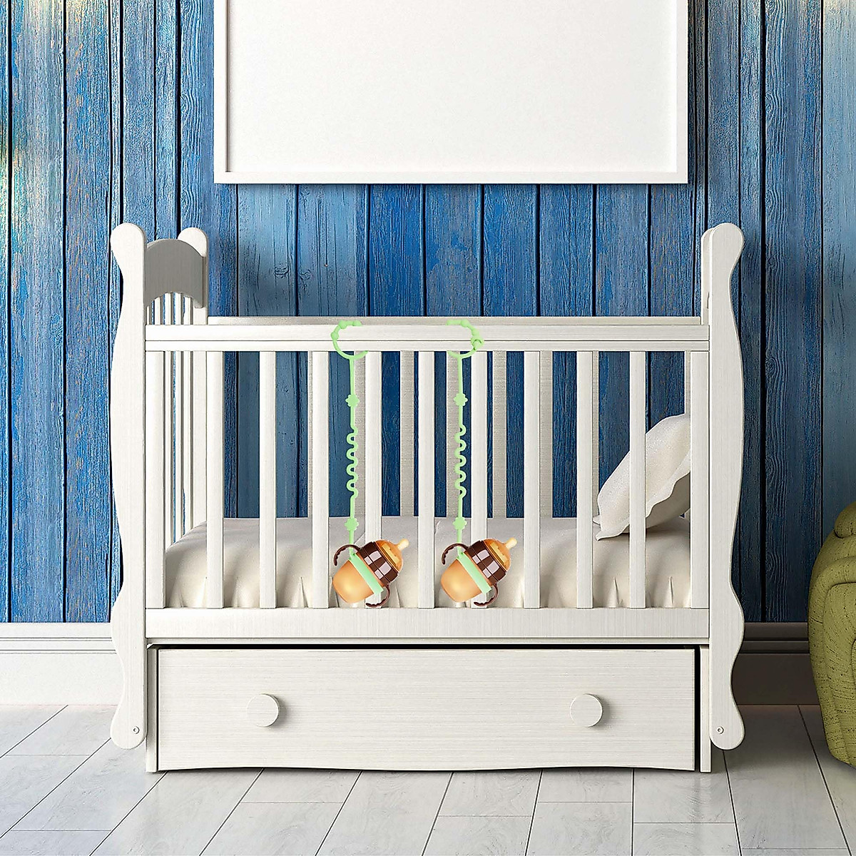 RTMOK (2 Pcs) Sippy Cup Strap Keep Bottles and Sippy Cups Off The Floor, Sippy Cup Holder Strap Suitable for High Chairs, Strollers and Water Bottles- Dishwasher Safe