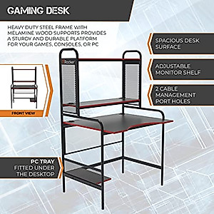 X Rocker, 0724401, Icarus Gaming Desk, 35.4 x 29.1 x 57.5, Black