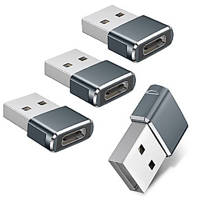 Basesailor iPhone 16 15 Pro Max Car Charger Adapter 4Pack,USB to USBC Adapter Type C Female to A Male Converter for Airpods 4,Apple Watch 10/iWatch,iPhone 14 13 Plus,iPad Mini 7,Samsung Galaxy S24 A54