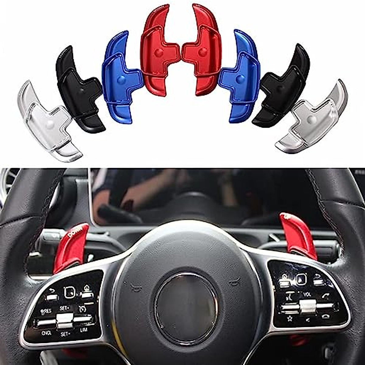 Paddle Shifters for Mercedes Benz GLC C E Class W213 W205 Car Styling Steering Wheel Shift Paddle Extension Shifters Replacement Accessories,Black