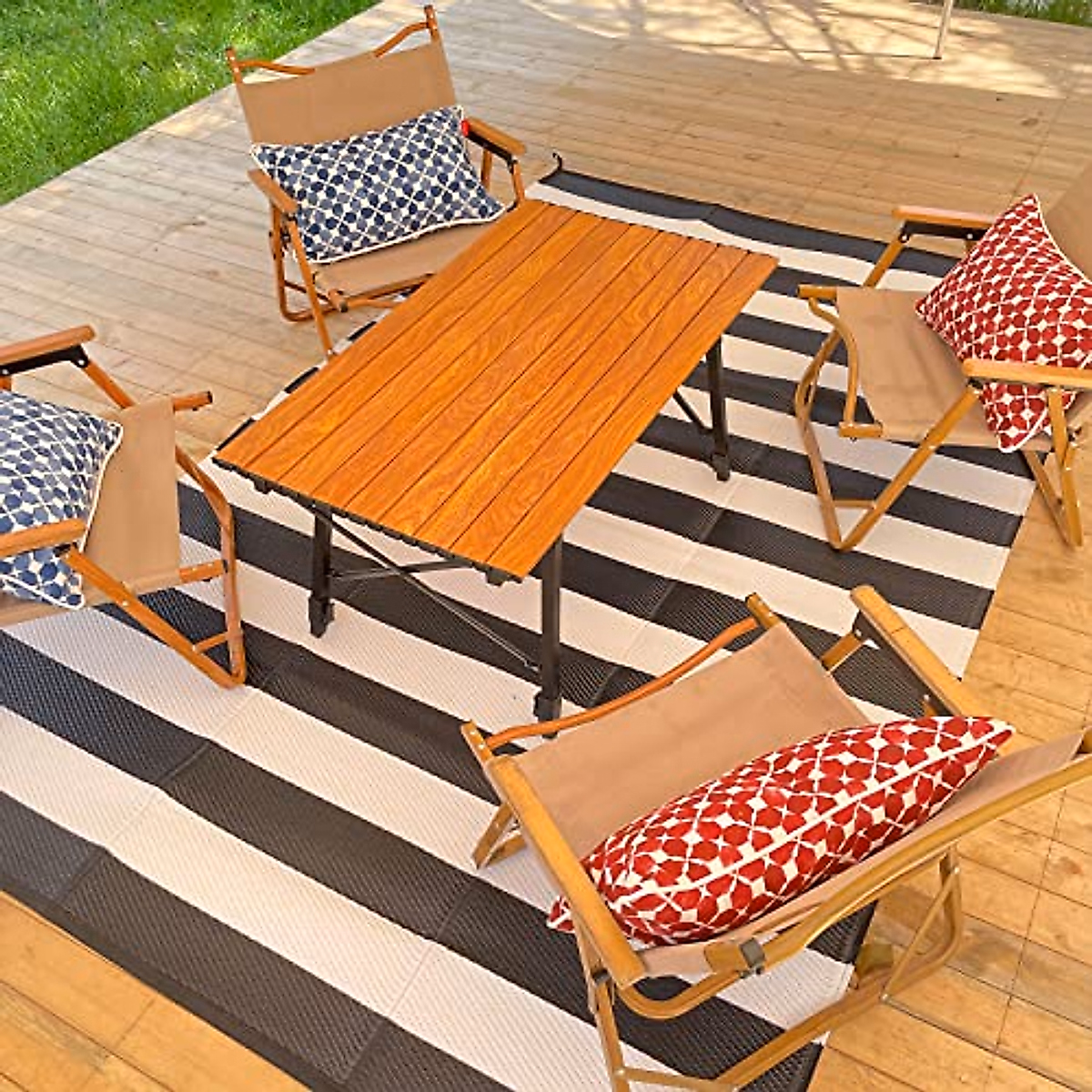 Pcinfuns Outdoor/Indoor Decorative Lumbar Pillows with Insert,Grid Red Throw Pillow Covers 20x12 Inch Cushions for Patio Furniture,Set of 2