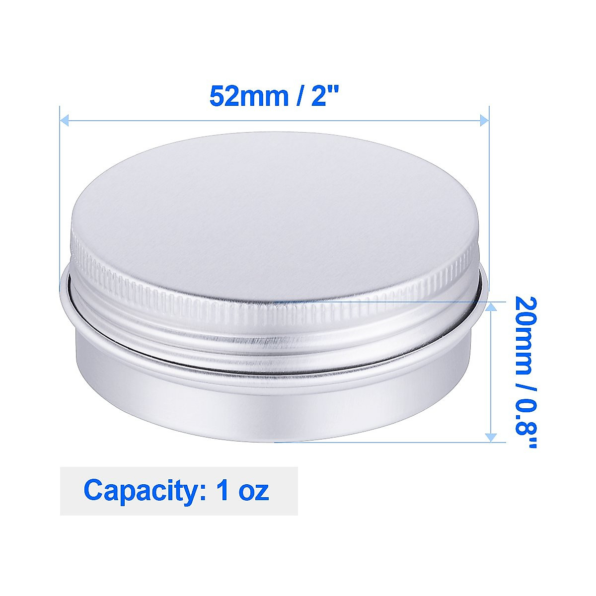 Petutu 30 Pack Tin Cans Screw Top Round Metal Lip Balm Tins Containers with Lids (1oz)