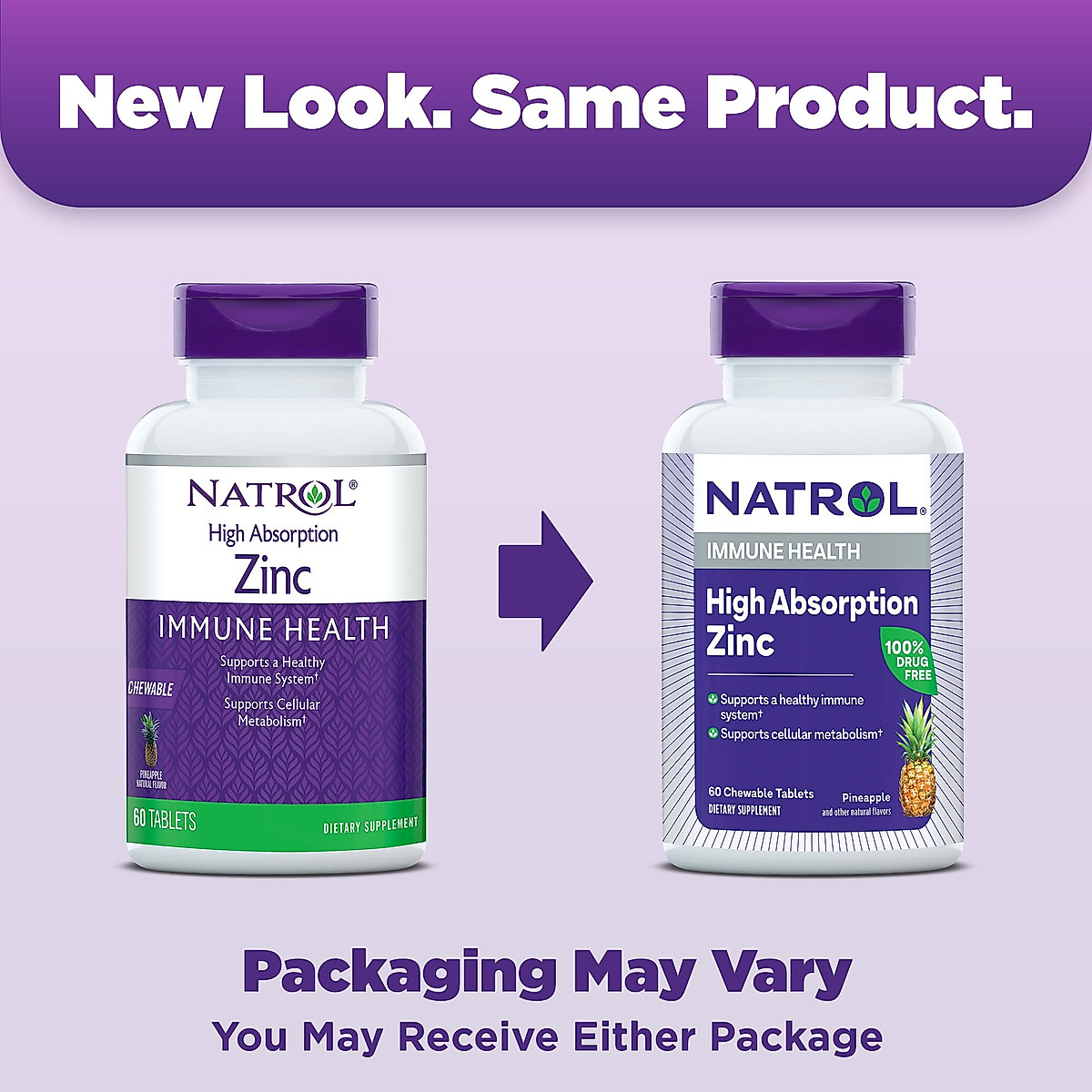 Natrol High Absorption Zinc 7.5 mg per Serving, Dietary Supplement for Immune Health, Chewable Tablets for Adults, 60 Zinc Tablets, 60 Day Supply
