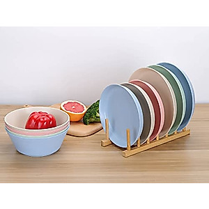 LuckyZone 9 Inches Reusable Wheat Straw Plates, Sets of 4 | Lightweight & Unbreakable Plate for Home Kitchen | Dishwasher & Microwave Safe | BPA Free & Eco-Friendly (9 Inches)
