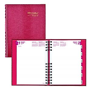 Brownline 2023 CoilPro Daily/Monthly Planner, Untimed Journal, 12 Months, January to December, Twin-Wire Binding, 8.25" x 5.75", Bright Red (CB389C.RED-23)