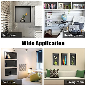 ZHAIUPON Shower Niche 12" x 12", Stainless Steel Wall Shower Niche No Tile Needed,Black Single Shelf Recessed Shower Shelf for Home Bathroom Storage Soap Niche