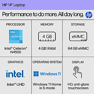 HP Chromebook X360 12-Inch HD+ Touchscreen Laptop, Intel Celeron N4000, 4. GB SDRAM, 32 GB eMMC, Chrome (12b-ca0010nr, Ceramic White)