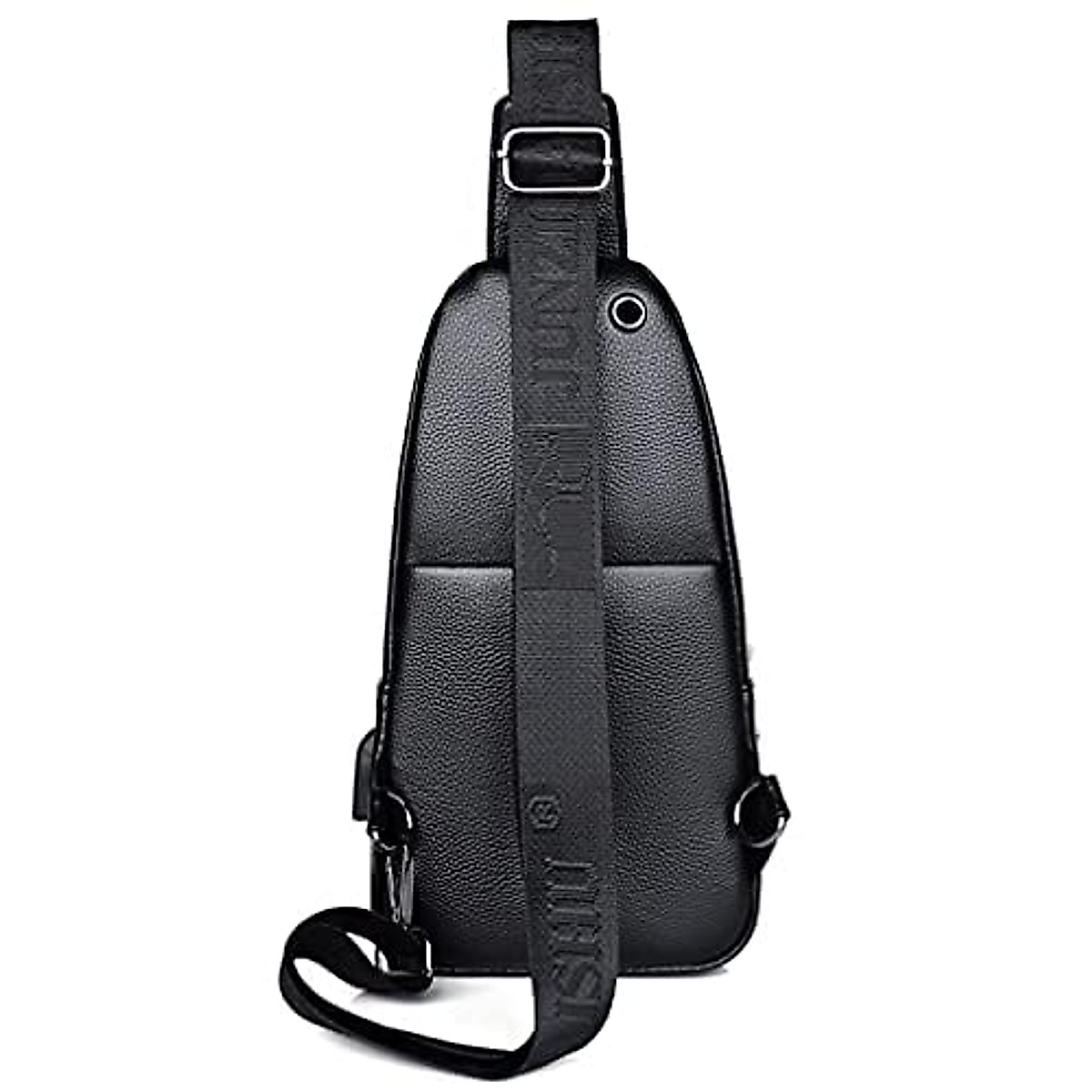 Leather Sling Bag Crossbody Backpack for Men Outdoor Travel Hunting Hiking Shoulder Chest Pack Camping Casual Daypack Black