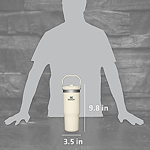 Stanley IceFlow Stainless Steel Tumbler with Straw - Vacuum Insulated Water Bottle for Home, Office or Car - Reusable Cup with Straw Leakproof Flip - Cold for 12 Hours or Iced for 2 Days (Cream)