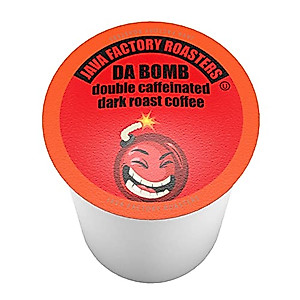 Java Factory High Caffeine Coffee Pods, Da Bomb Dark Roast, 40 Count - Compatible with K Cup Brewers 2.0, Extra Caffeine for a Strong Start to Your Day