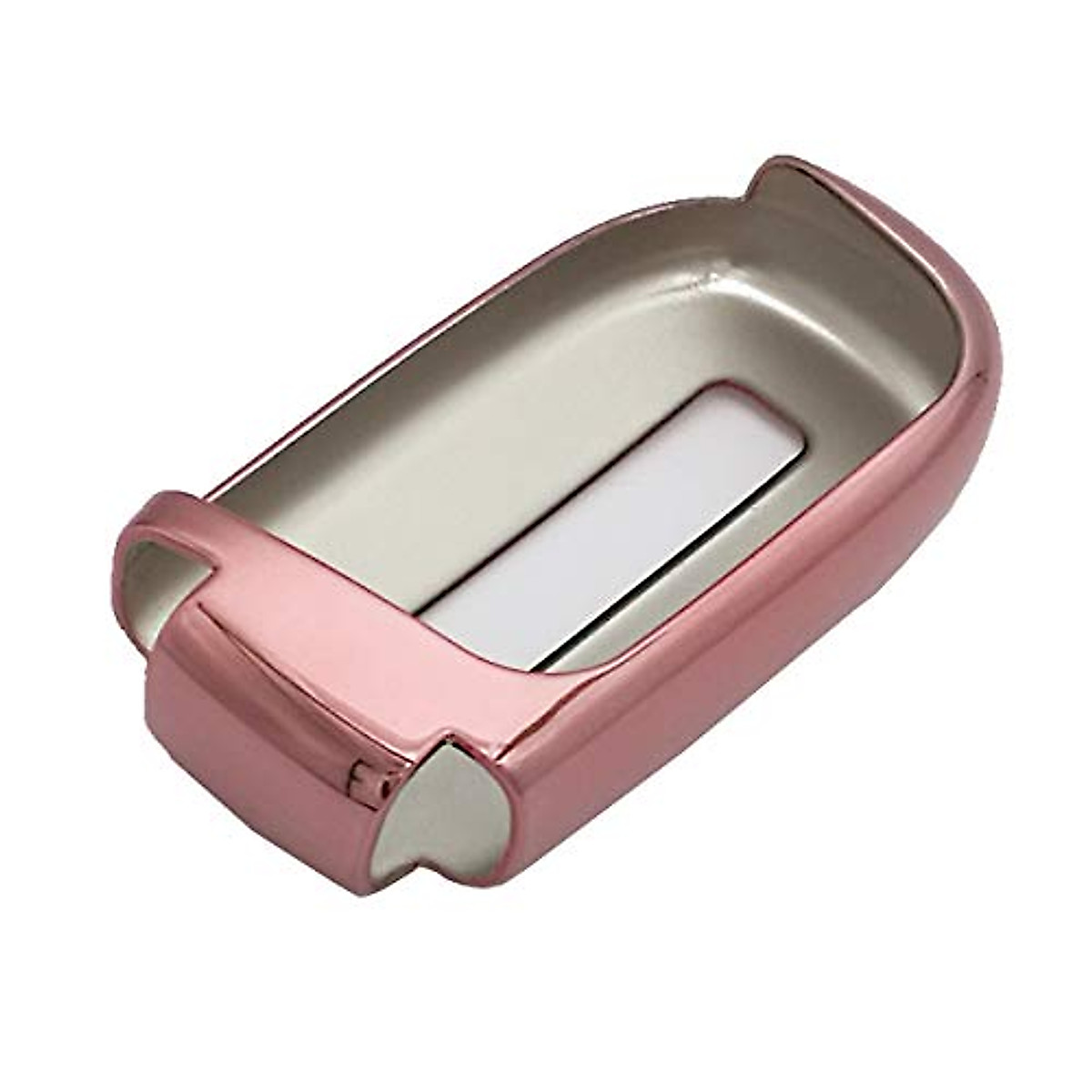 Qty(2) Pink Silver TPU Key Cover Case Fob Holder Jacket Skin for Jeep Grand Cherokee Renegade Chrysler 200 300 Dodge RAM Durango Charger Challenger Journey Dart Fiat