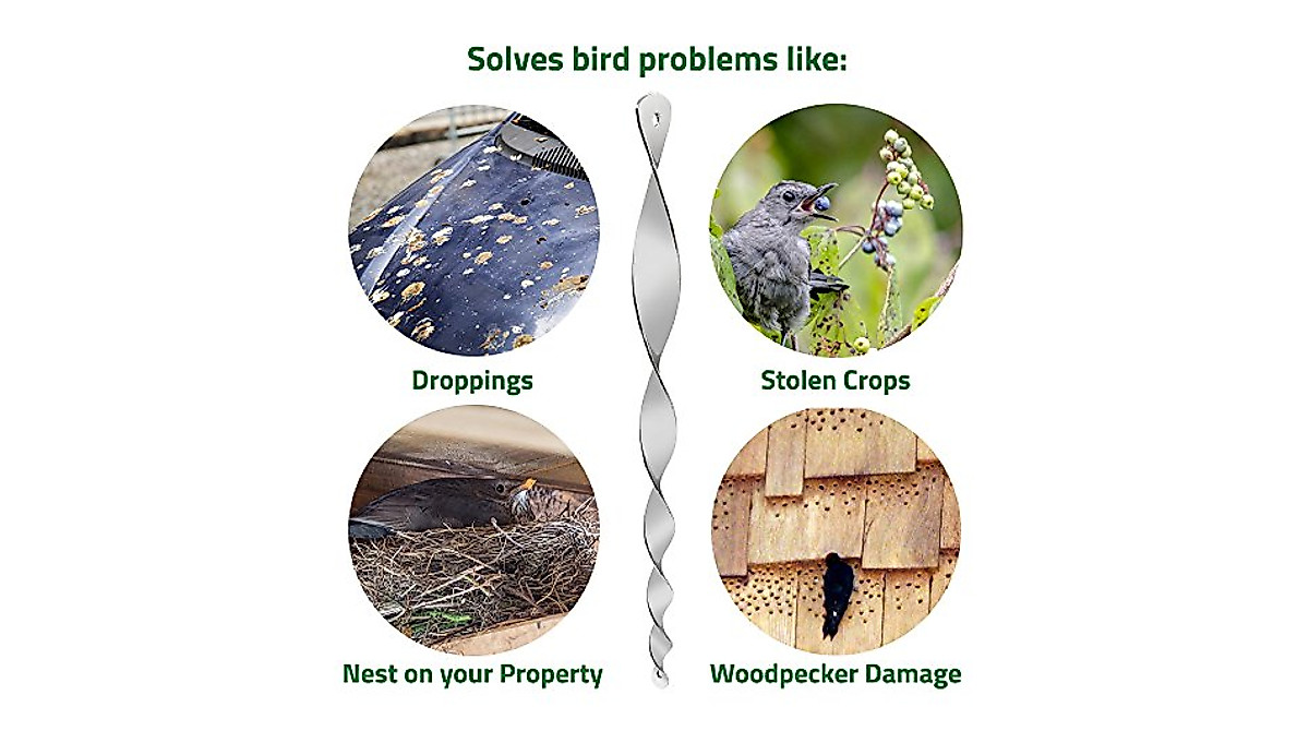 De-Bird Bird Scare Rods - Effective Woodpecker & Pigeon Repellent