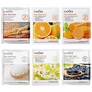 M J JOMAY 18 Combo Pack Natural Essence Full Face Facial Mask, Acne-Removing, Hydrating, Nourishing Skin Mask for Women and Men, Different Essence Combination Set