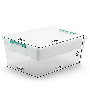 Plastic Craft Storage Organizer Box With Removable Tray, Clear Art Supplies Container Storage Bin with Lid Snap-Tight Latch For Lego Beads Tools Toys Sewing Photo Organizing (Transparent)