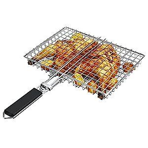Grill Basket NABAOXUN BBQ Grilling Basket fish grill basket, Grill Basket Grill Rack,Outdoor Grill Accessories