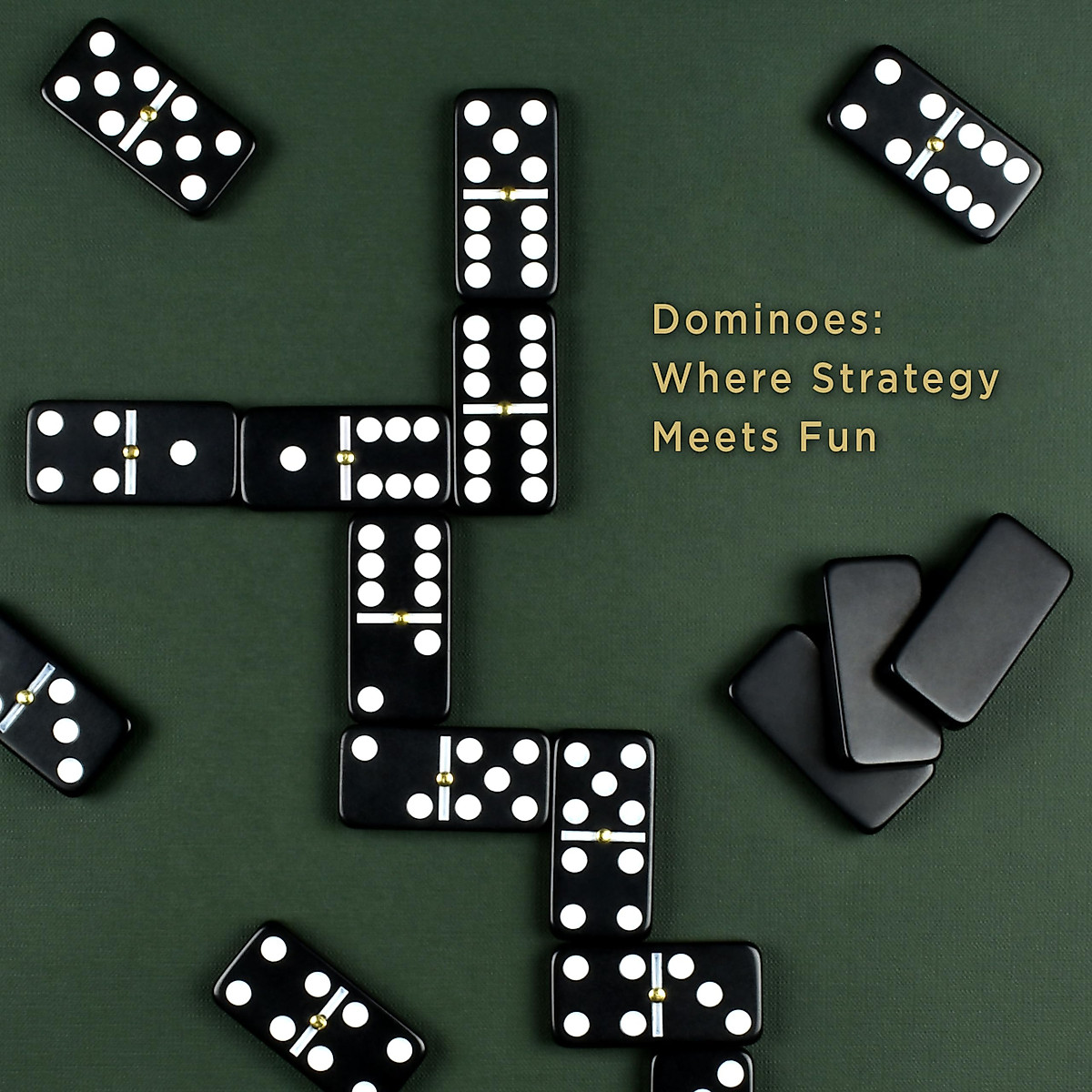 Dominos Set for Adults and Kids - Dominoes - Domino Classic Board Games, Christmas Games – Double Six Standard Dominos Set 28 Tiles with Black Leather Case - Juegos de Mesa (Black Leather Case)