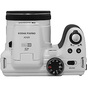 Kodak PIXPRO AZ425 Digital Camera + Camera Case + 128GB Memory Card (White)