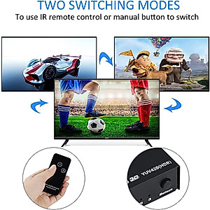 HDMI Switch 4K@60Hz, NEWCARE HDMI Switch with Remote Control, 3 Port HDMI Switcher Selector, Supports 4K, 3D, HDCP2.2, HDMI2.0, HDR, Auto for Fire Stick, HDTV, PS4/5, Game Consoles, PC
