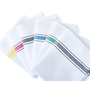 Simpli-Magic 79165 Kitchen Towels, Pack of 15, Towels, 15" x 26", Herringbone Multi-Color