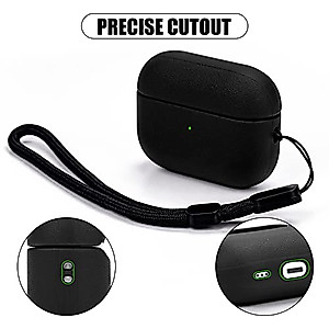 Nunwiza for AirPods Pro 2 Case Cover TPU Leather Texture Full-Body Protective Case Cover with Lanyard for 2023 AirPods Pro 2nd Generation(USB-C) Black