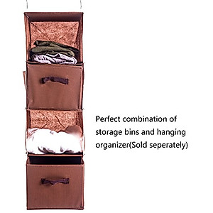 Amelitory Storage Bins Foldable Cube Organizer Fabric Drawer Set of 2 Coffee