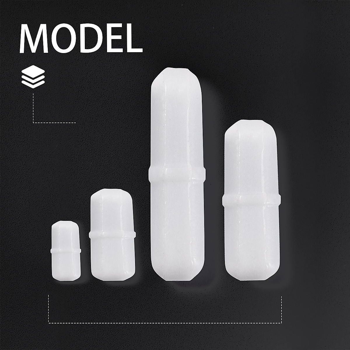Yizerel 10pcs PTFE Magnetic Stirrer Mixer Stir Bar Spinbar White Color