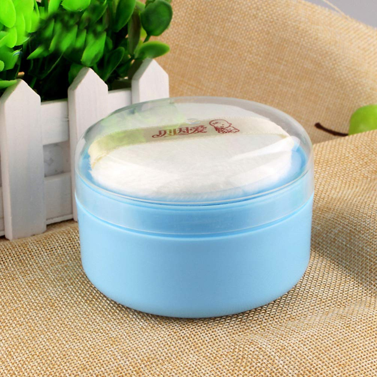 Powder Puff 2 Pcs Powder Puff Case Portable Empty Body Powder Container Dispenser Case with Sifter and Powder Puffs for Infant Baby Newborn Baby Puffs