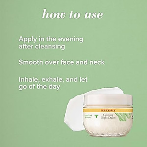 Burt’s Bees Gentle Night Cream Moisturizer for Face & Sensitive Skin - Made with Aloe Vera & Rice Milk to Soothe Skin, Dermatologist Tested (1.8 oz)