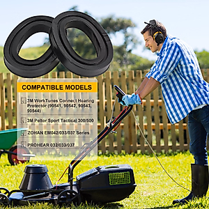 Gel Ear Pads for 3M WorkTunes Connect Hearing Protector (90541, 90542, 90543, 90544), Gel Ear Seals for 3M Peltor Sport Tactical 300/500, ZOHAN EM042/ 033/037 Series and PROHEAR 032/033/037