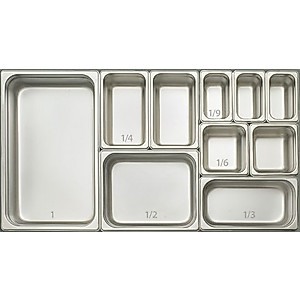 Tiger Chef 6-inch 1/3 Third Size Stainless Steel Anti-Jam Steam Table Pans 3-Pack