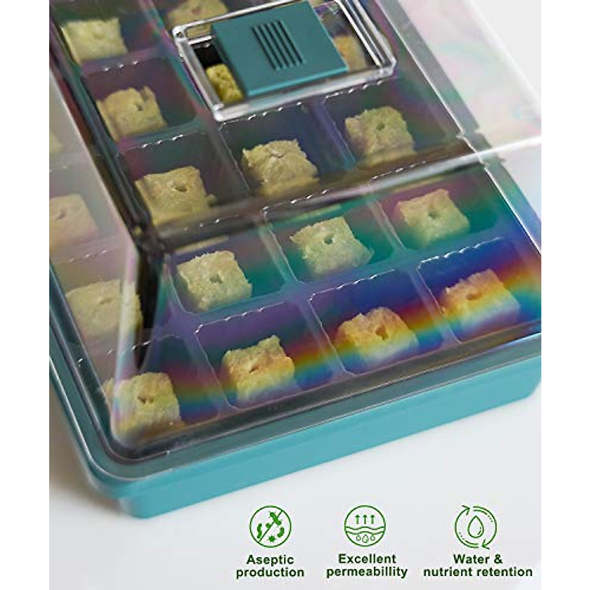 BIOMAND 1.2” Rockwool Starter Plugs for Hydroponics, Rockwool Grow Cubes, 3 Sheets of 36 Plugs, 108 Plugs Total