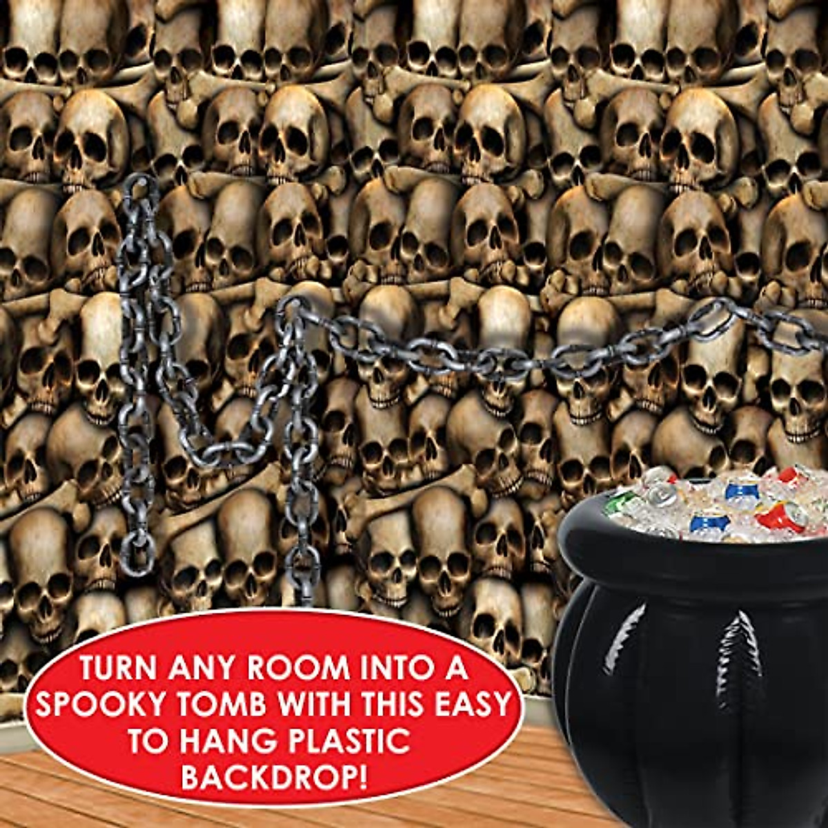 Beistle Buffet Food & Drink, Drink Containers, Beverage, Inflatable Party Cooler, 28” x 4’ 5.75”, Black/Off White/Brown